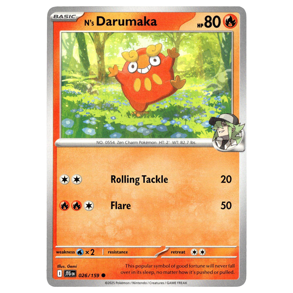 N's Darumaka #026/159 Pokémon SV09: Journey Together — Booghe