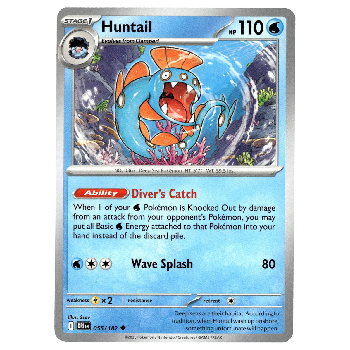 Huntail #055/182 Pokémon SV10: Destined Rivals — Booghe
