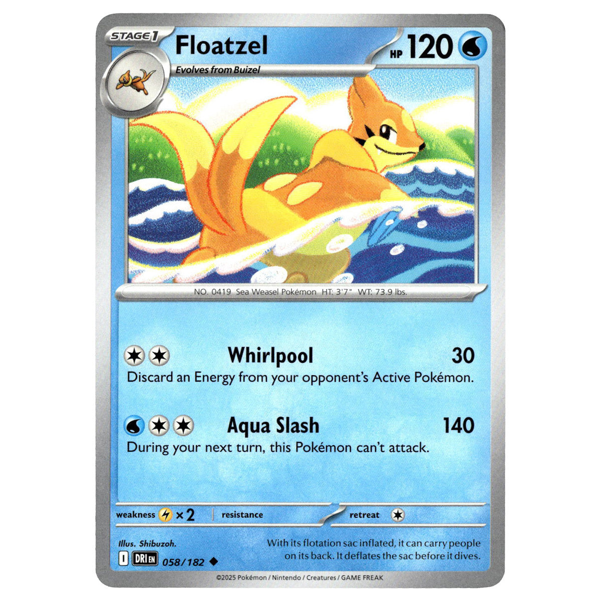 Floatzel #058/182 Pokémon SV10: Destined Rivals — Booghe