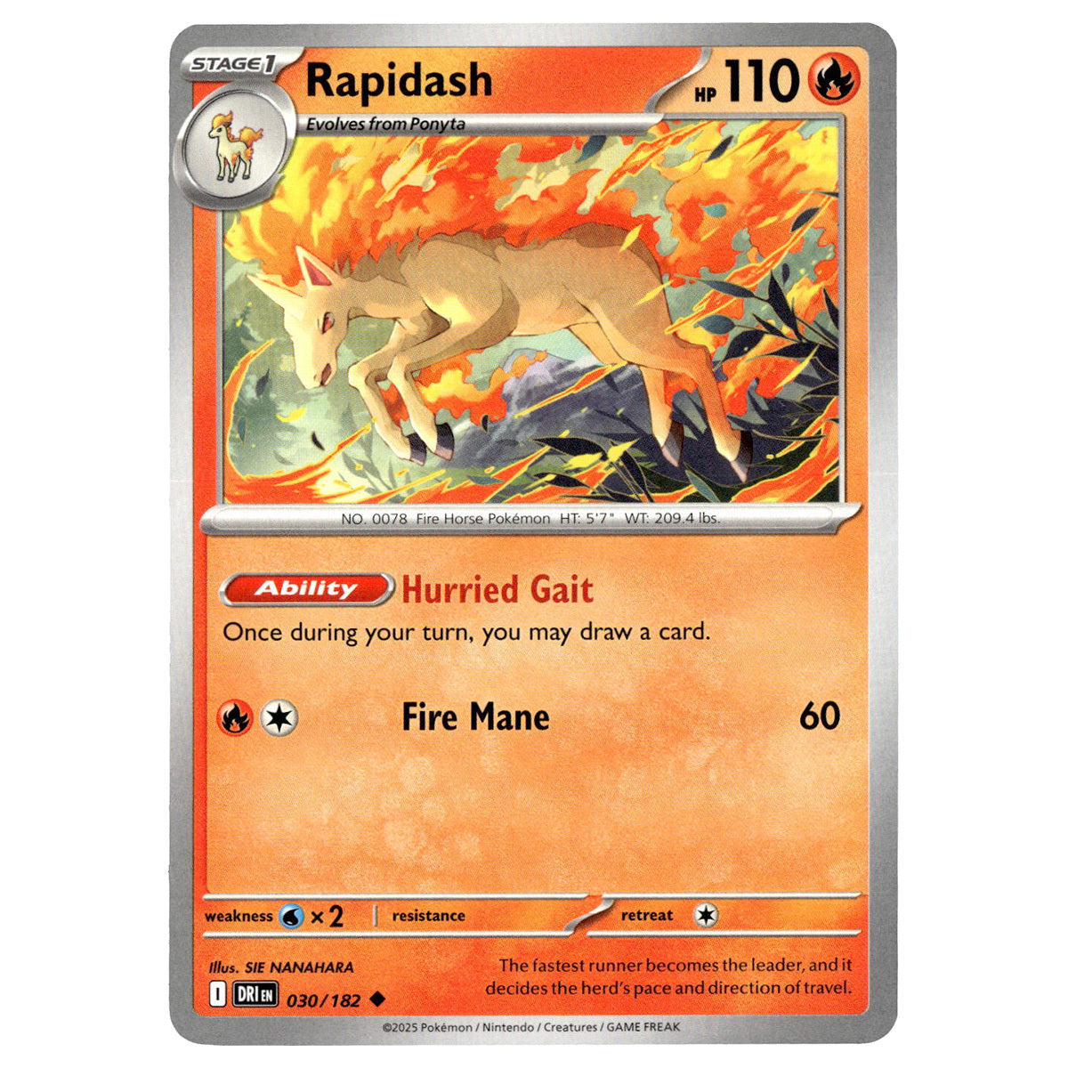 Rapidash #030/182 Pokémon SV10: Destined Rivals — Booghe