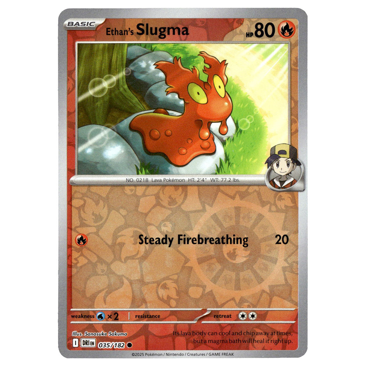 Ethan's Slugma #035/182 Pokémon SV10: Destined Rivals Reverse Holo — Booghe