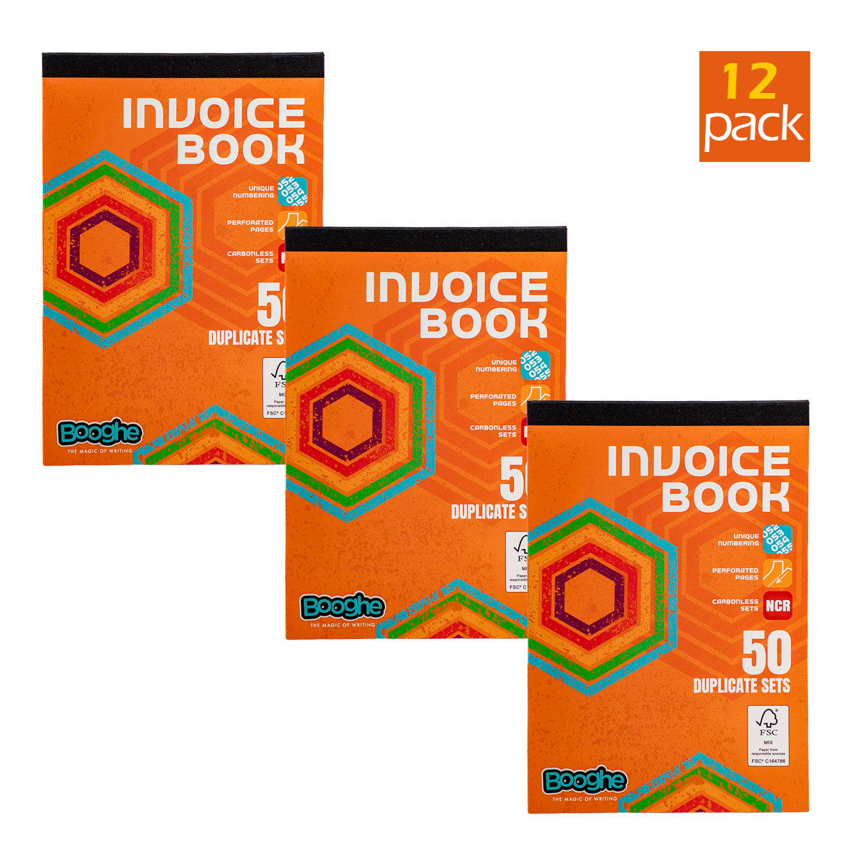 Carbonless Invoice Book 50 Duplicate Sets (12 Pack) — Booghe