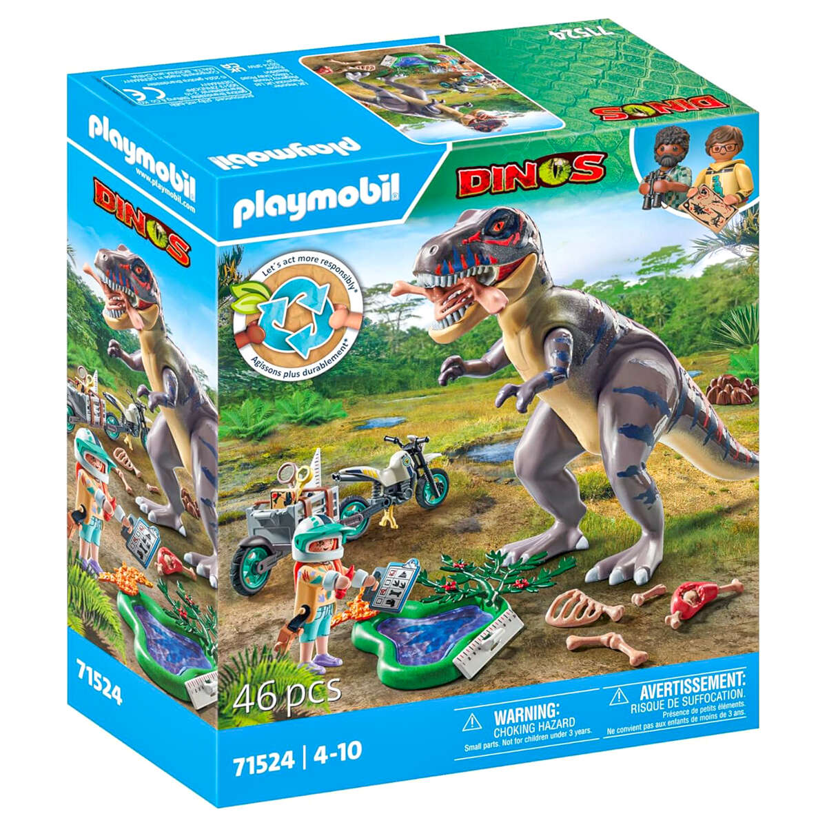 Playmobil Dinos: T-Rex with Trace and Tracker Playset — Booghe