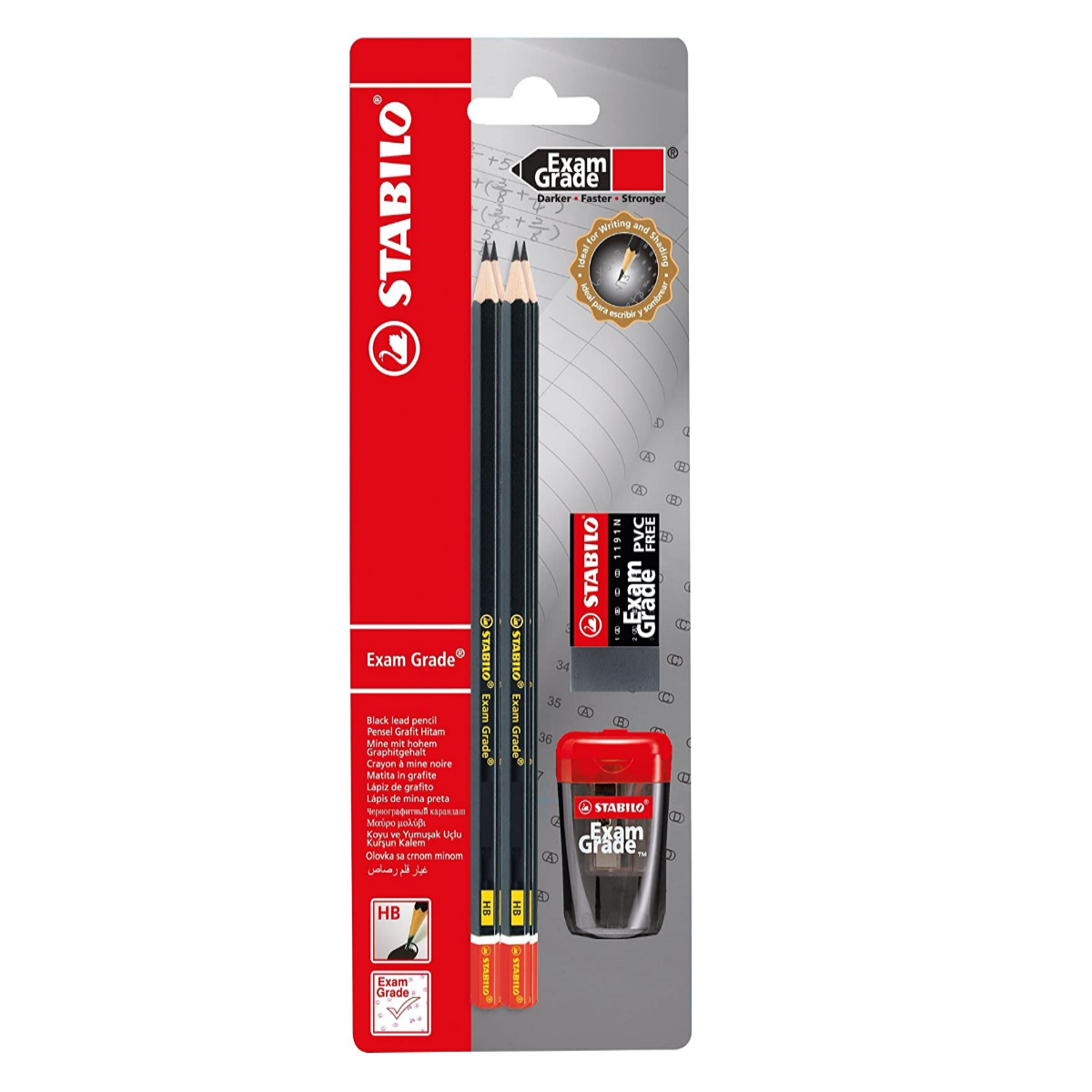 STABILO Exam Grade HB Pencils, Eraser + Sharpener Set — Booghe