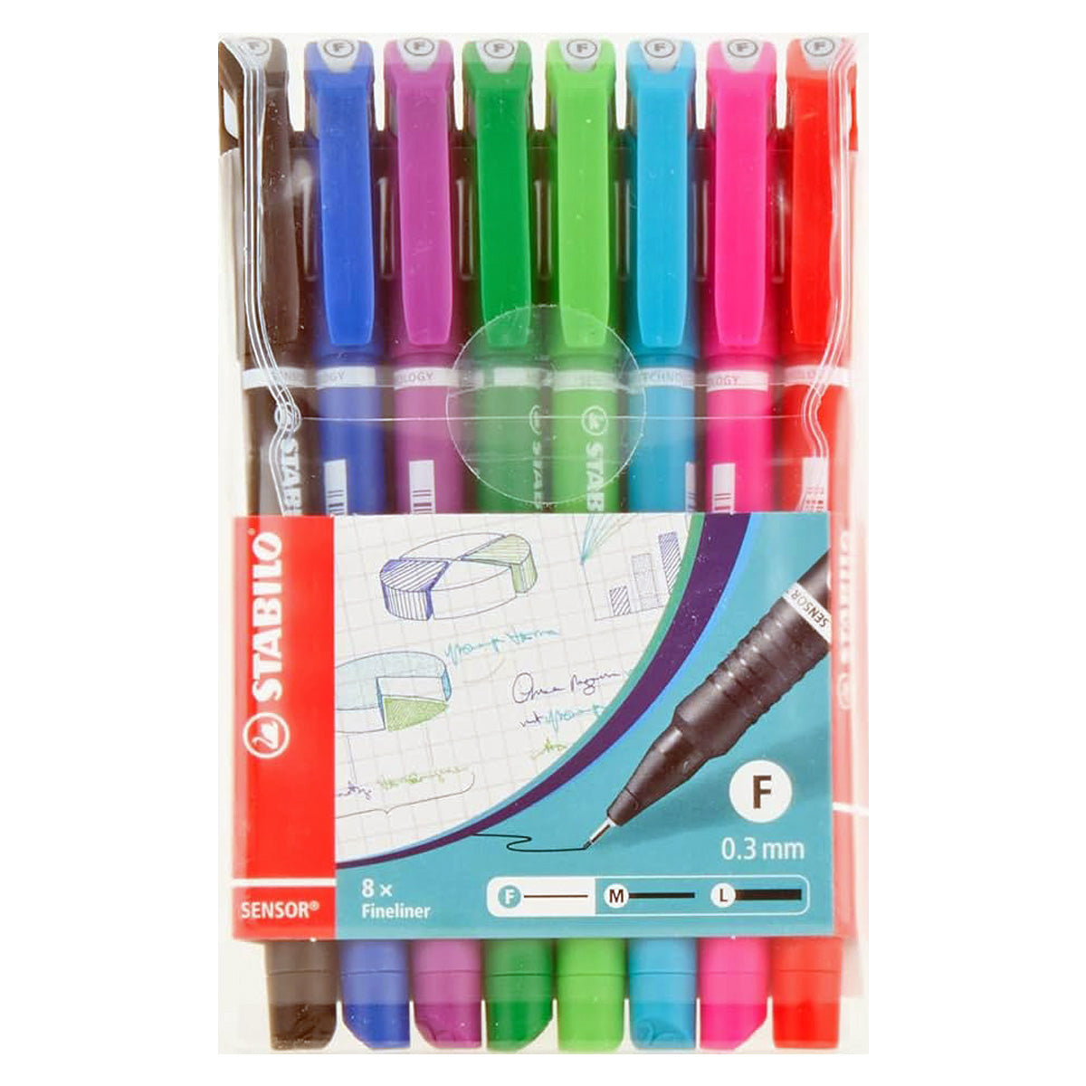 STABILO SENSOR F fineliner Pens (8 Pack) — Booghe