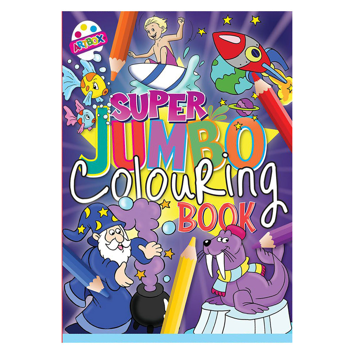 Artbox Super Jumbo Colouring Book (styles vary) — Booghe