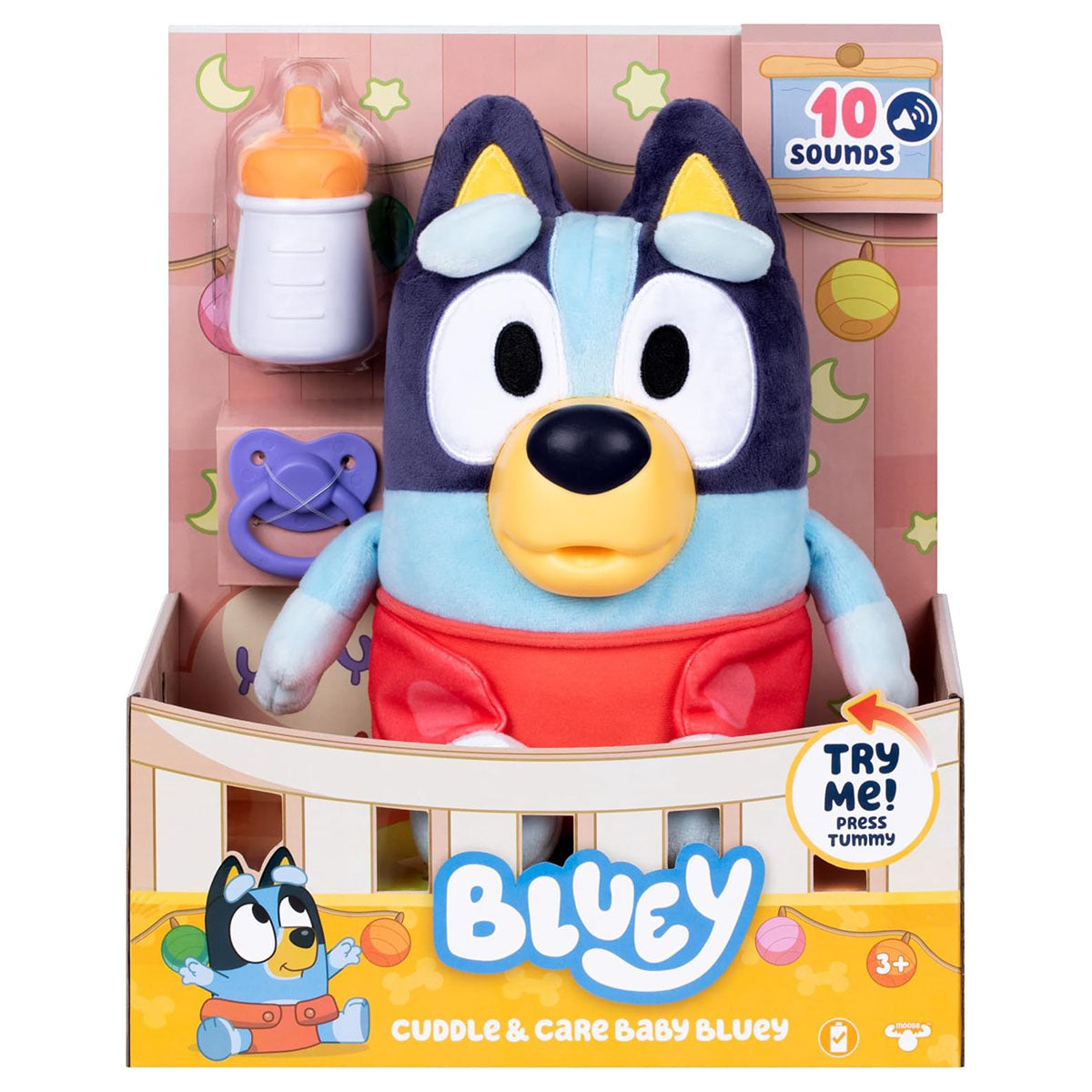 Bluey Cuddle & Care Baby Bluey Plush with Sounds — Booghe
