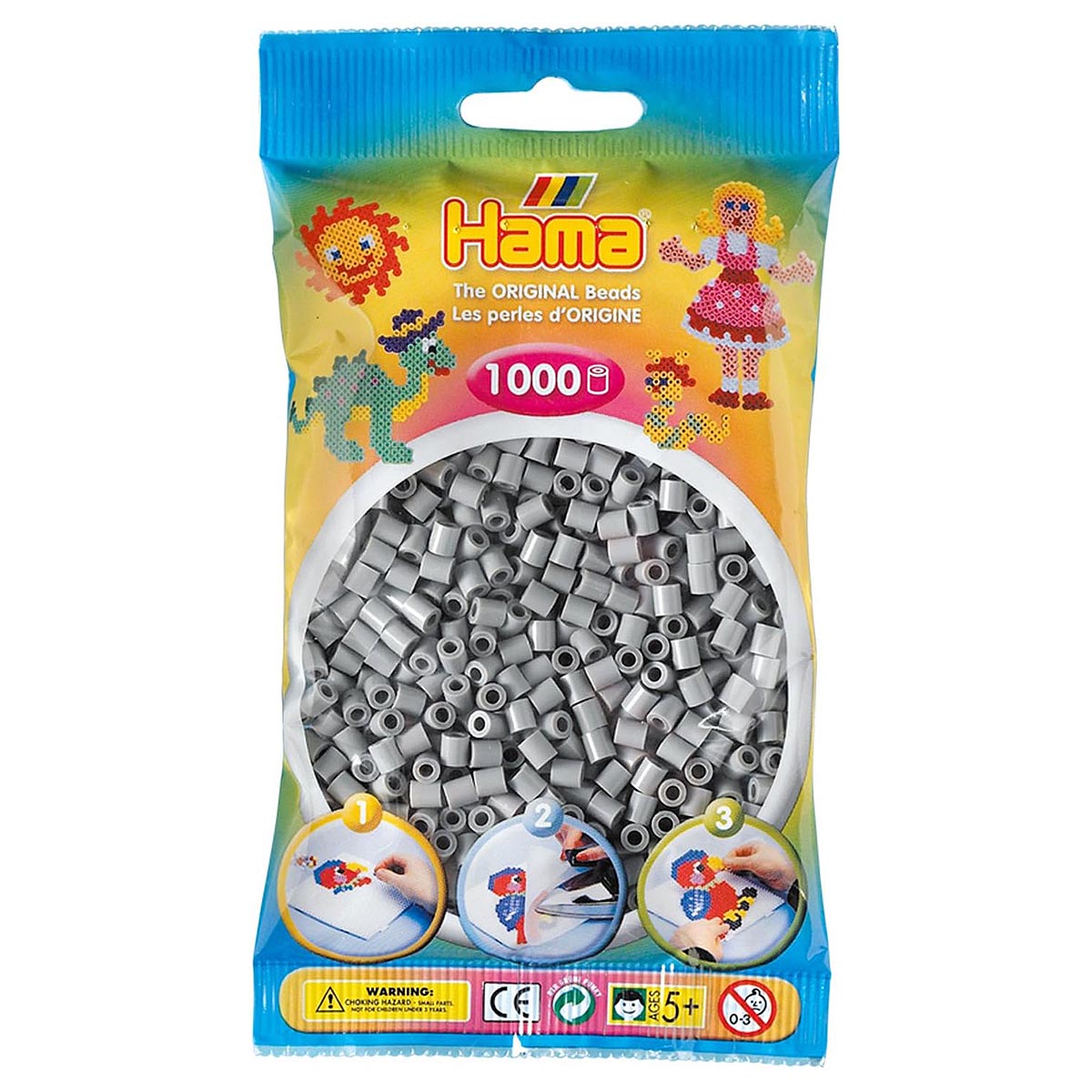 Hama Grey Midi Beads (1000 Pack) — Booghe