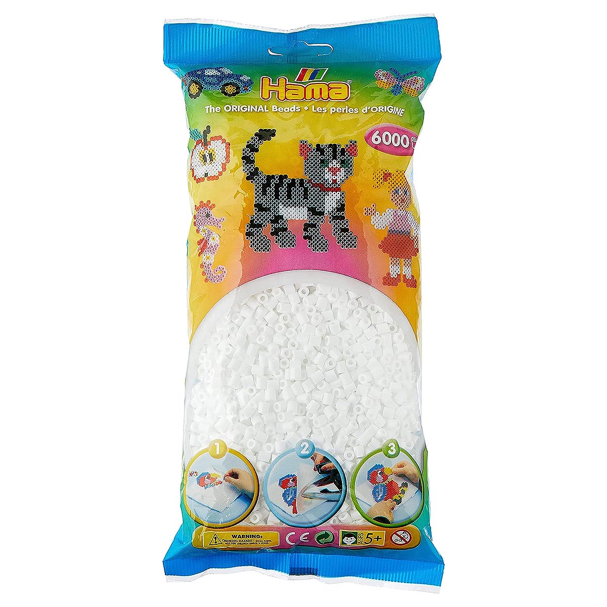 Hama White Midi Beads (6000 Pack) — Booghe
