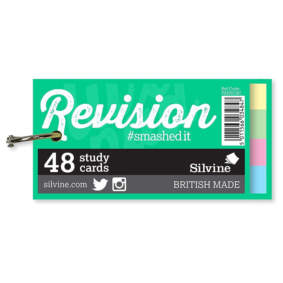 Silvine Revision Study 48 Cards in Assorted Colours with Ring Binder ...