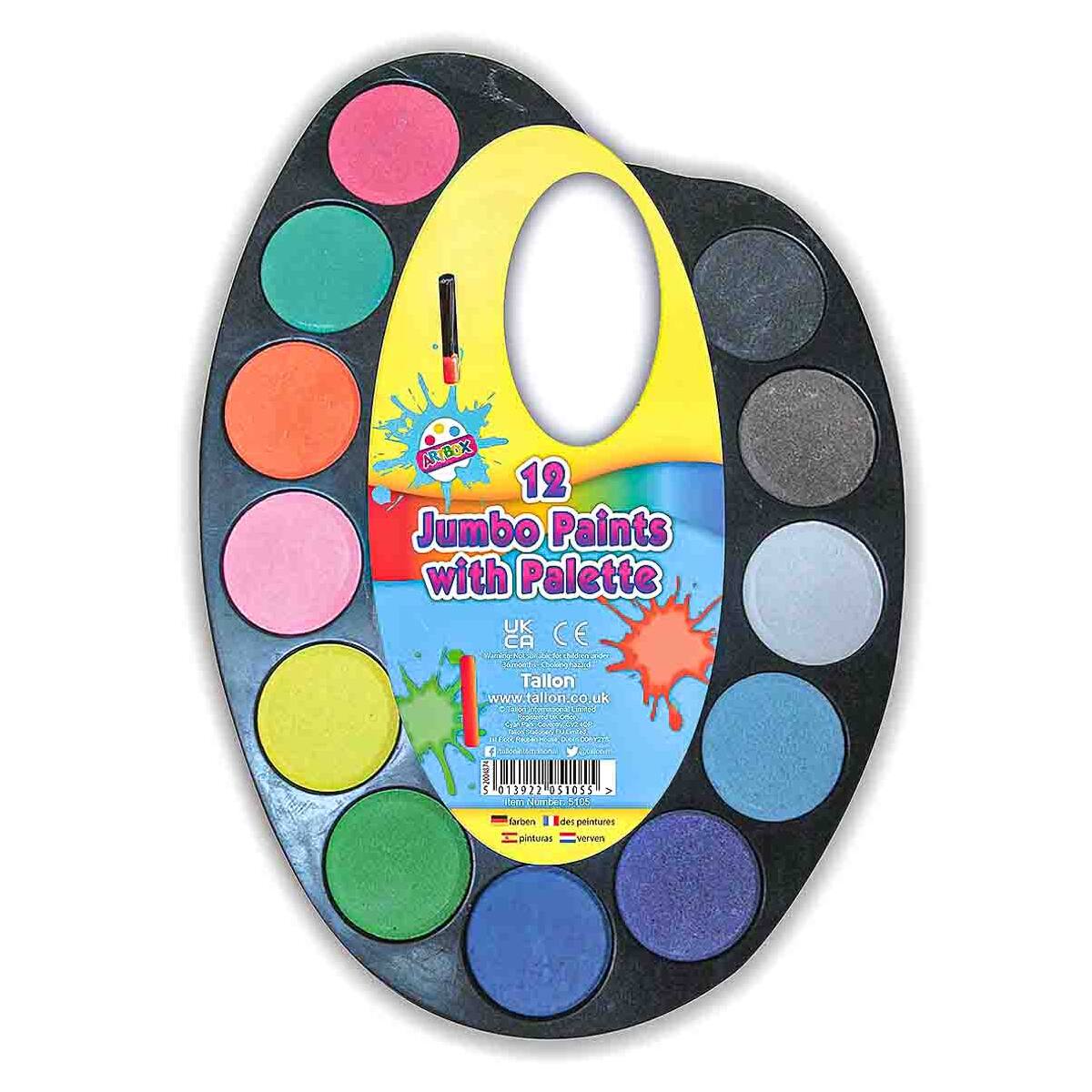 Artbox 12 Jumbo Paints with Palette — Booghe