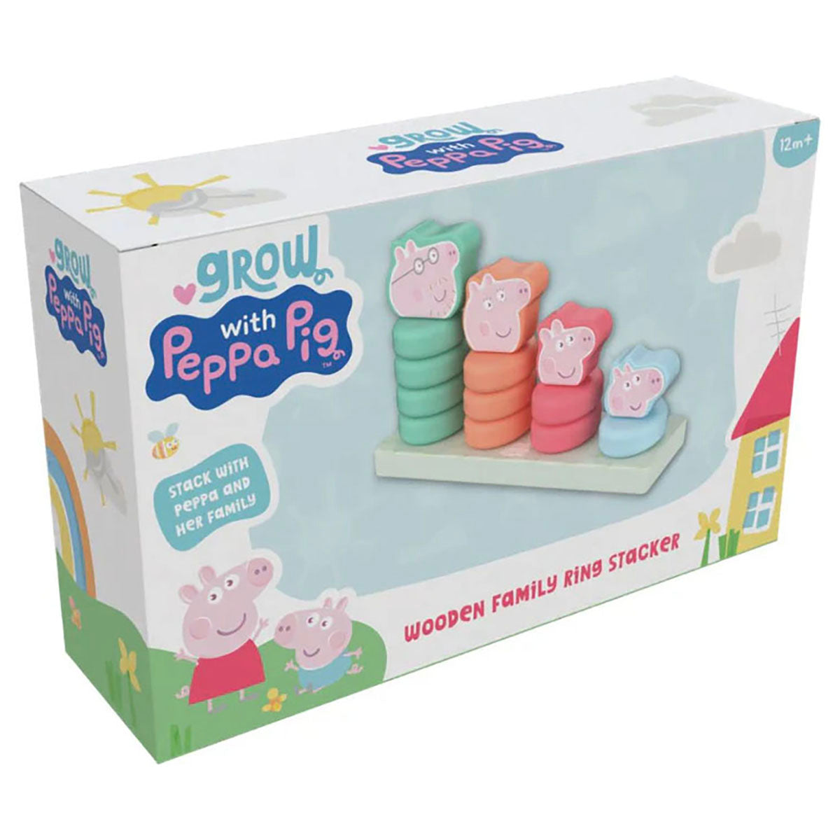 Grow with Peppa Pig Wooden Family Ring Stacker Set — Booghe