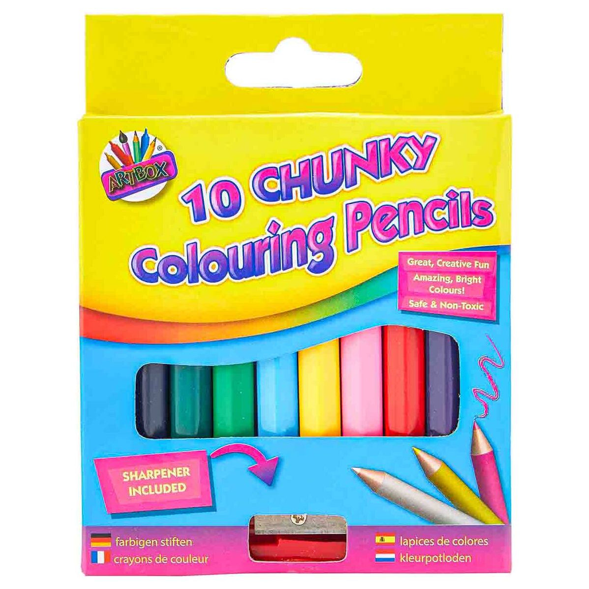 Artbox 10 Chunky Colouring Pencils with Sharpener — Booghe