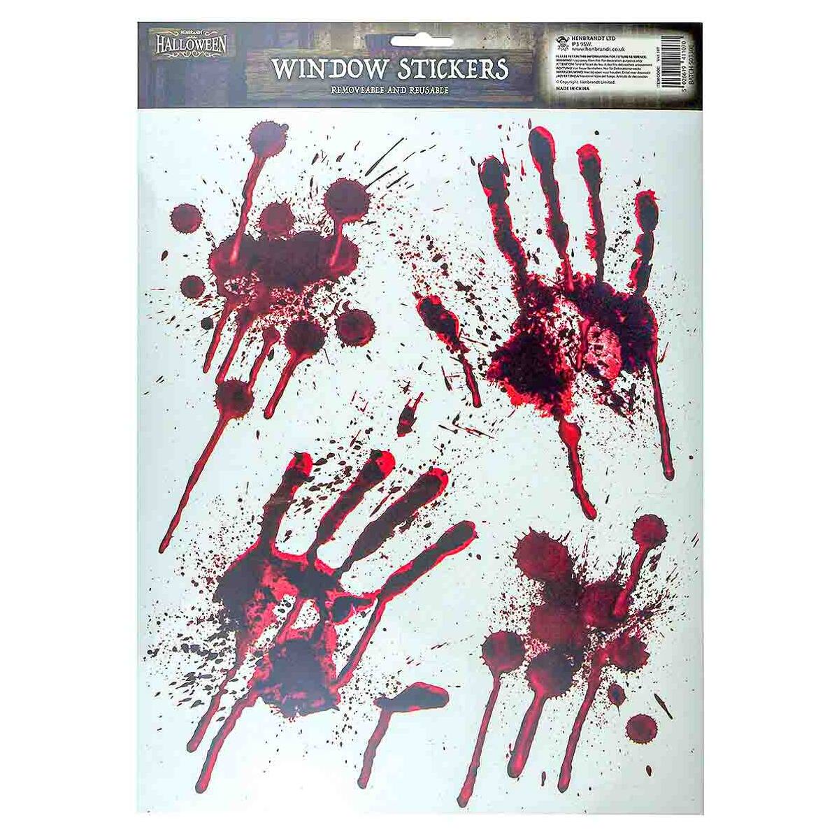 Halloween Bloody Hand Window Stickers — Booghe
