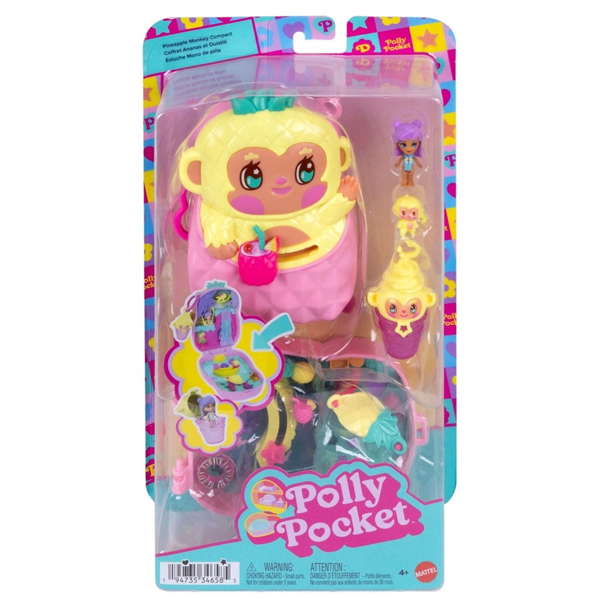 Polly Pocket Pineapple Monkey Compact Playset — Booghe