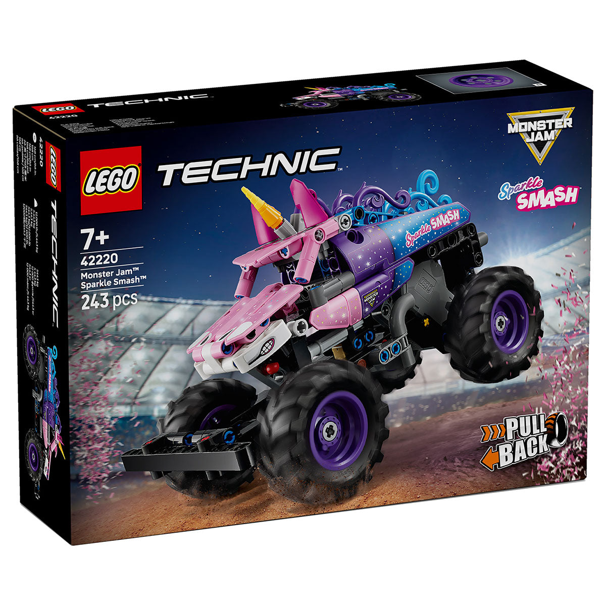 LEGO Technic Monster Jam Sparkle Smash Pull-Back Truck Building Set ...