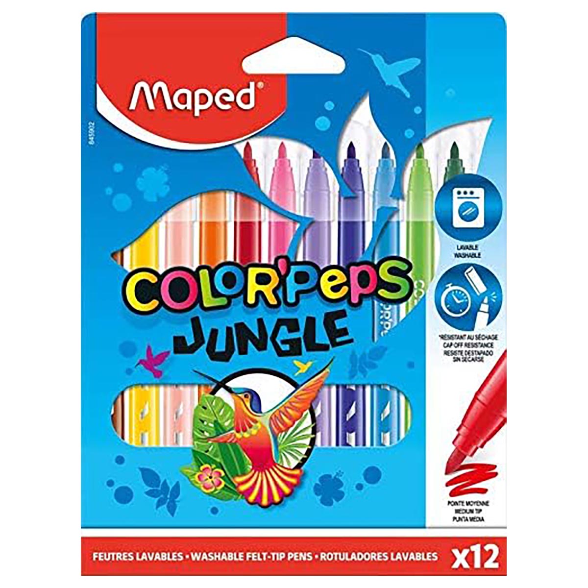 Maped Color'Peps Jungle Washable Felt-Tip Pens (12 Pack) — Booghe