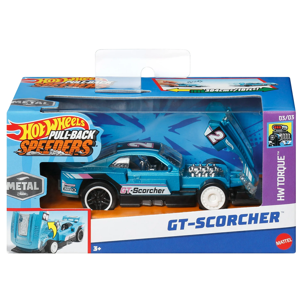 Hot Wheels Pull-Back Speeders GT Scorcher Car — Booghe