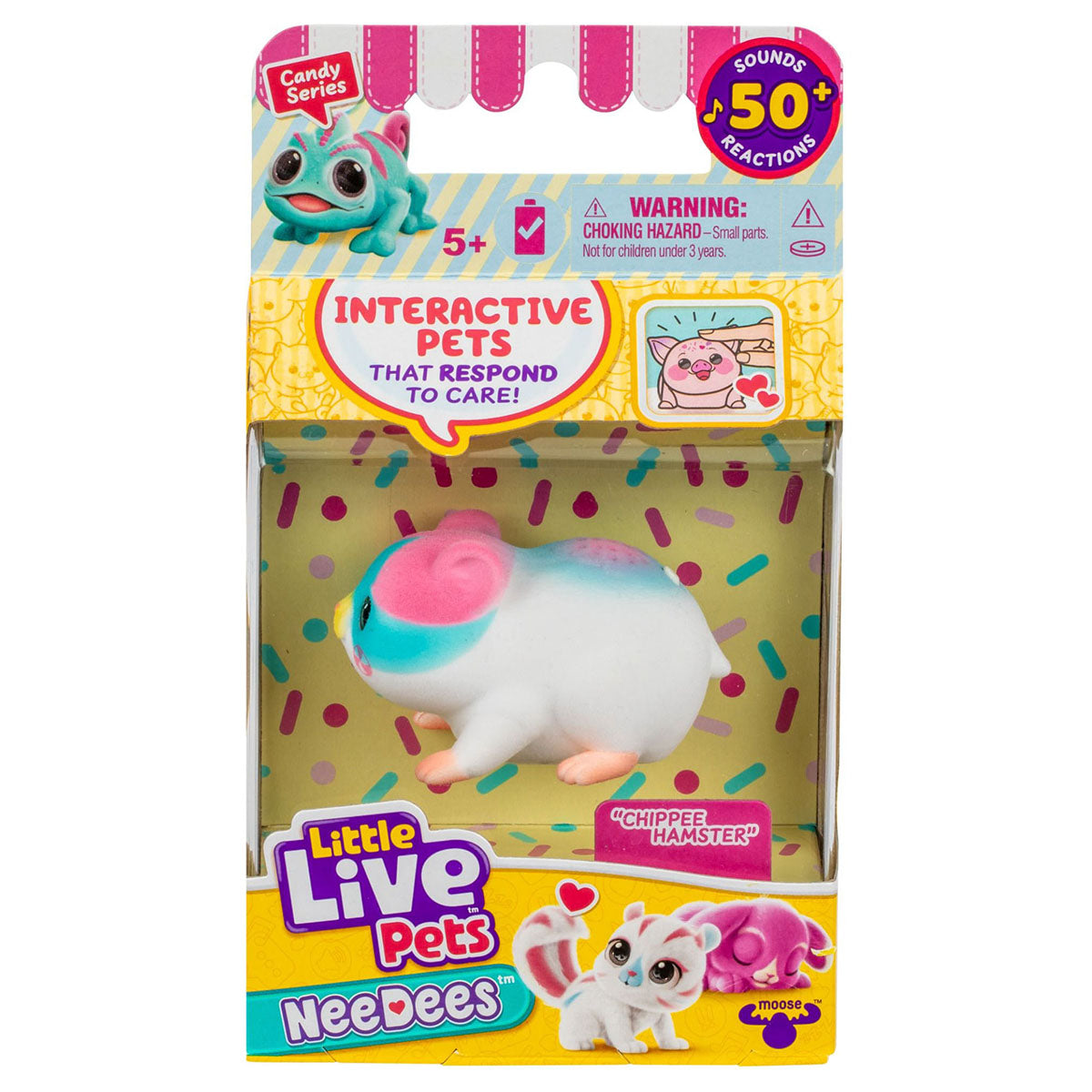 Little Live Pets NeeDees Candy Series Chippee Hamster Interactive Pet ...