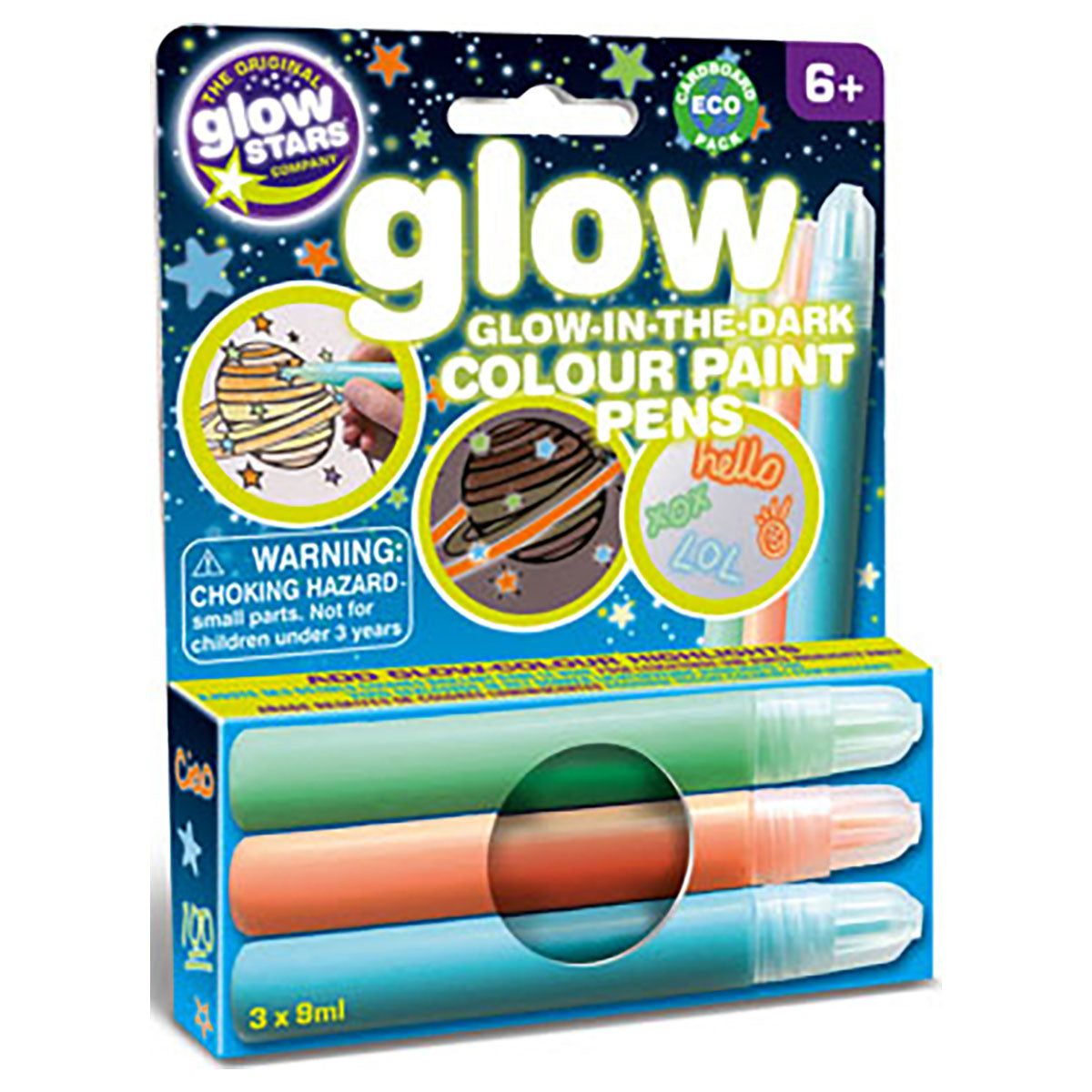 Glow Stars Glow-in-the-Dark Colour Paint Pens (3 pack) — Booghe