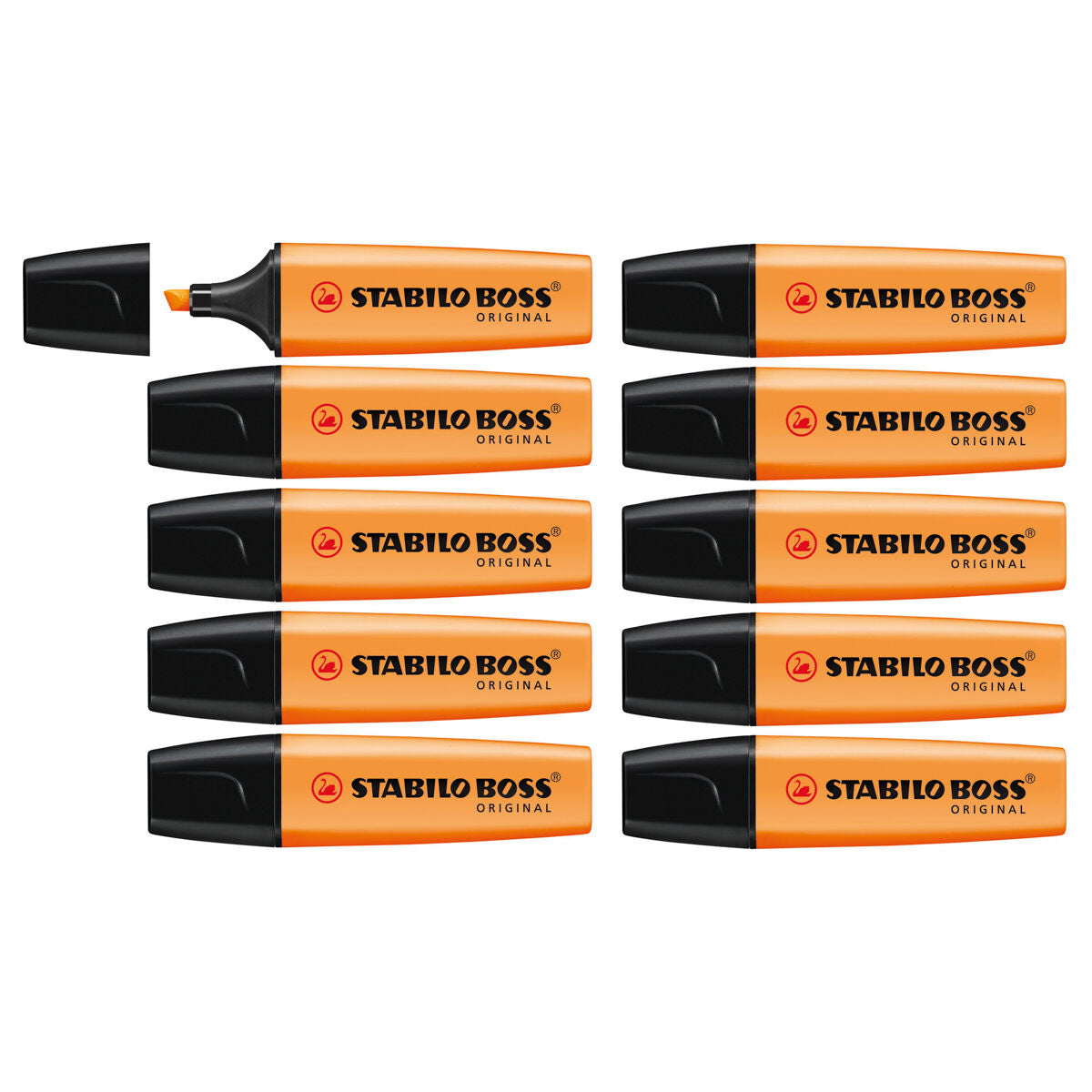 STABILO BOSS ORIGINAL Orange Highlighter (10 Pack) — Booghe