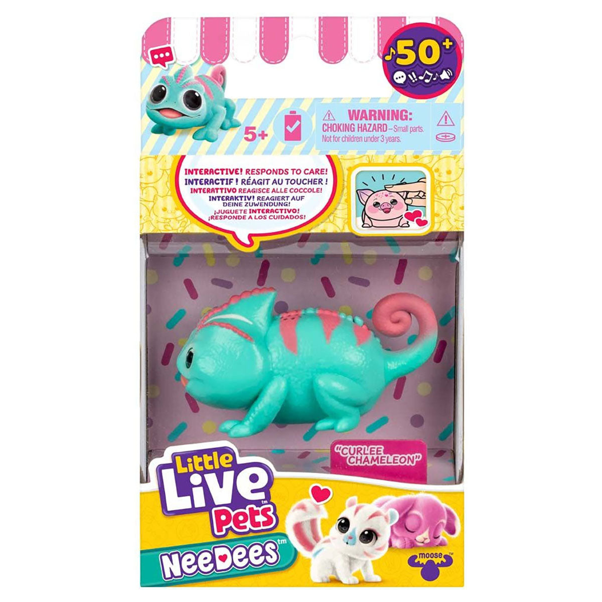 Little Live Pets NeeDees Candy Series Curlee Chameleon Interactive Pet ...