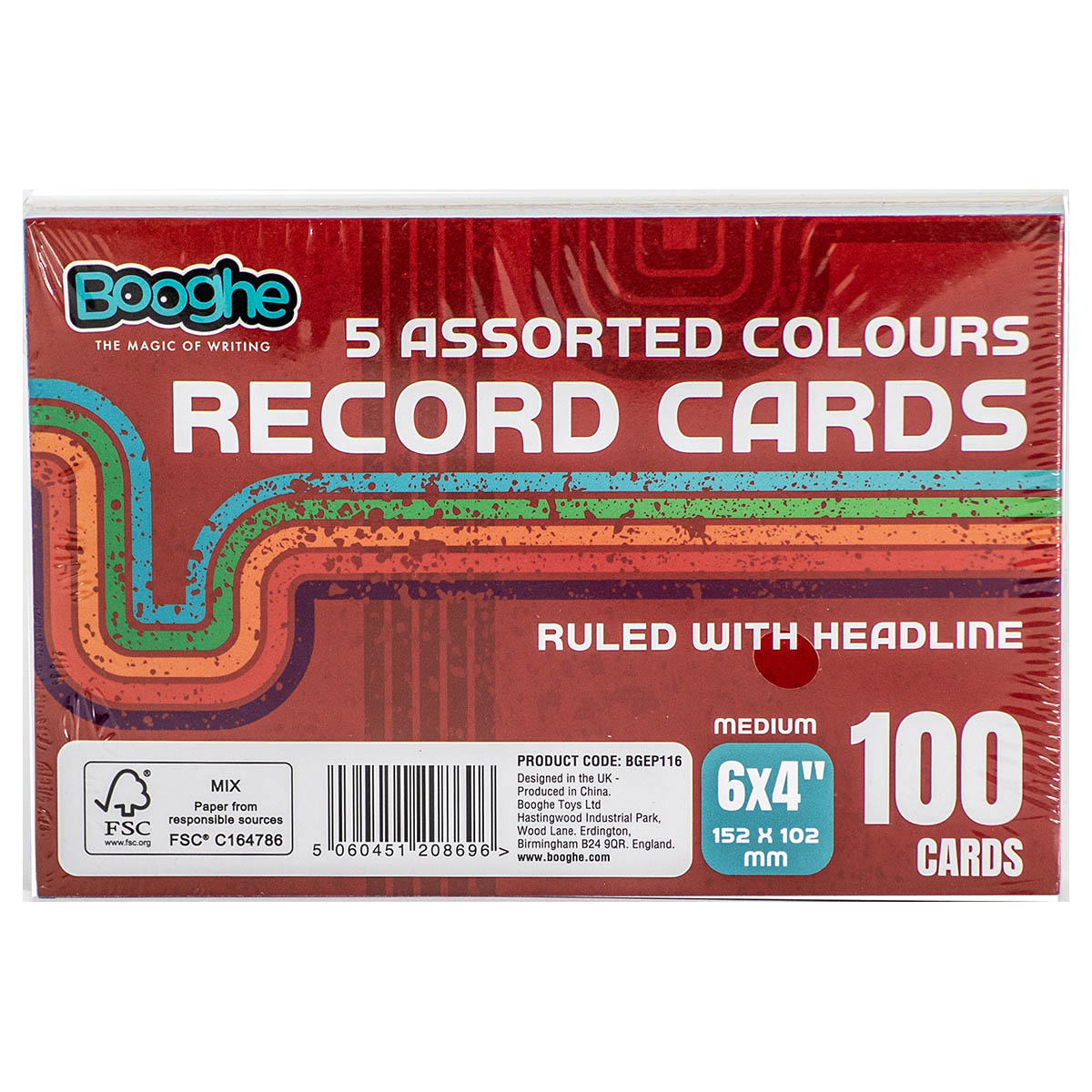 Assorted Colours A6 Record Cards (100 Pack) — Booghe