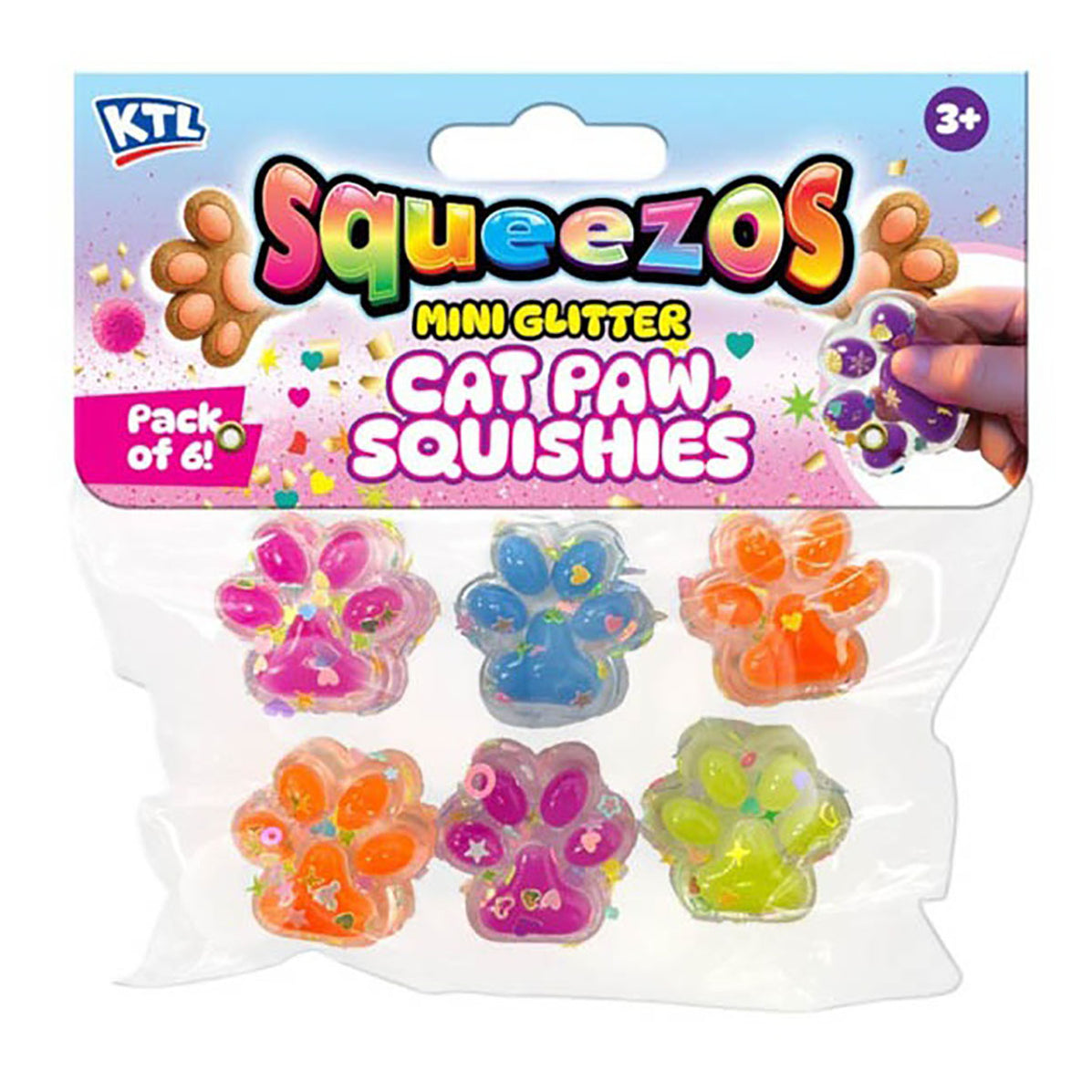 6pc Sensory Fidget Squishy Mini Cat Paws In Bag — Booghe