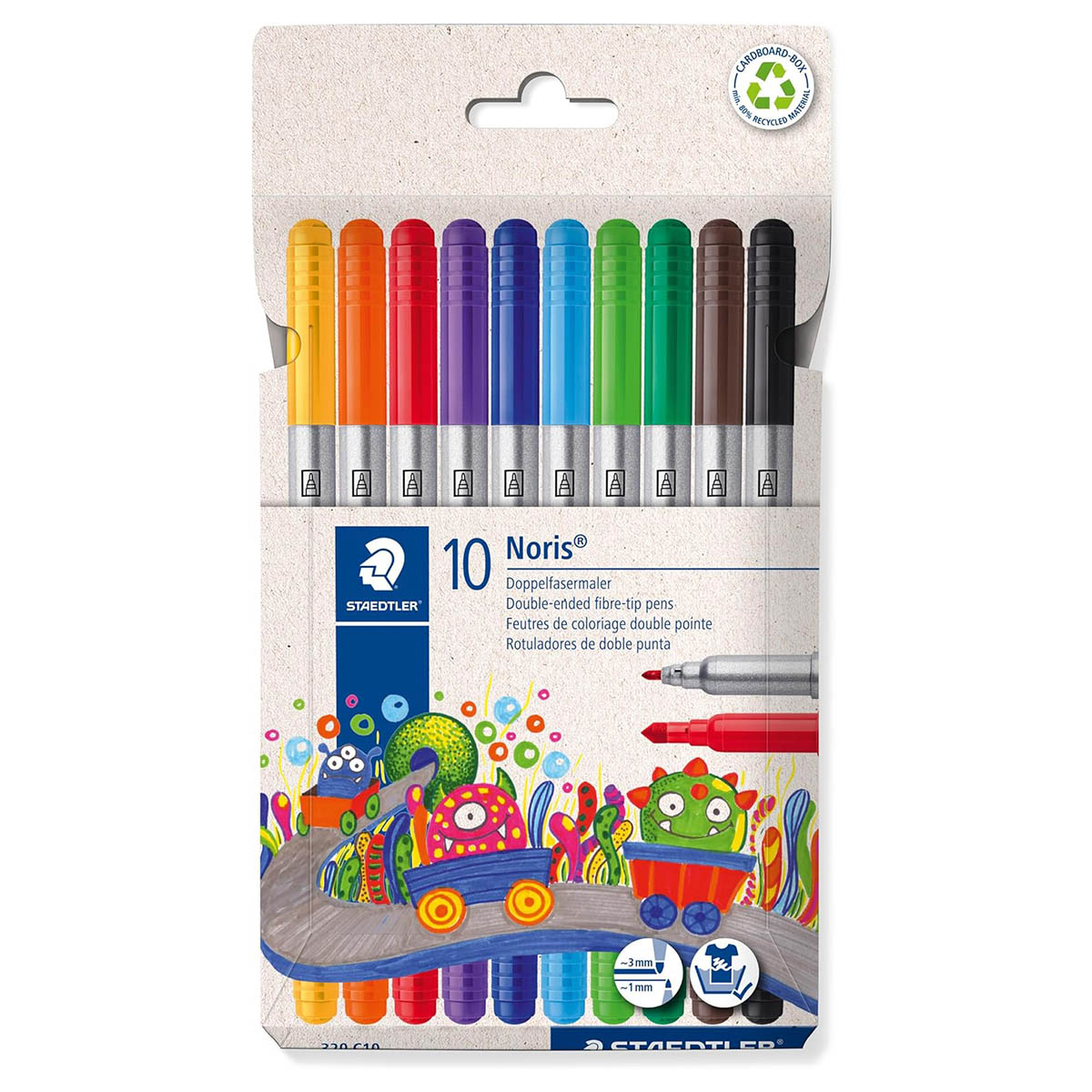 Staedtler Noris Double-ended Fibre-tip Pens (10 Pack) — Booghe