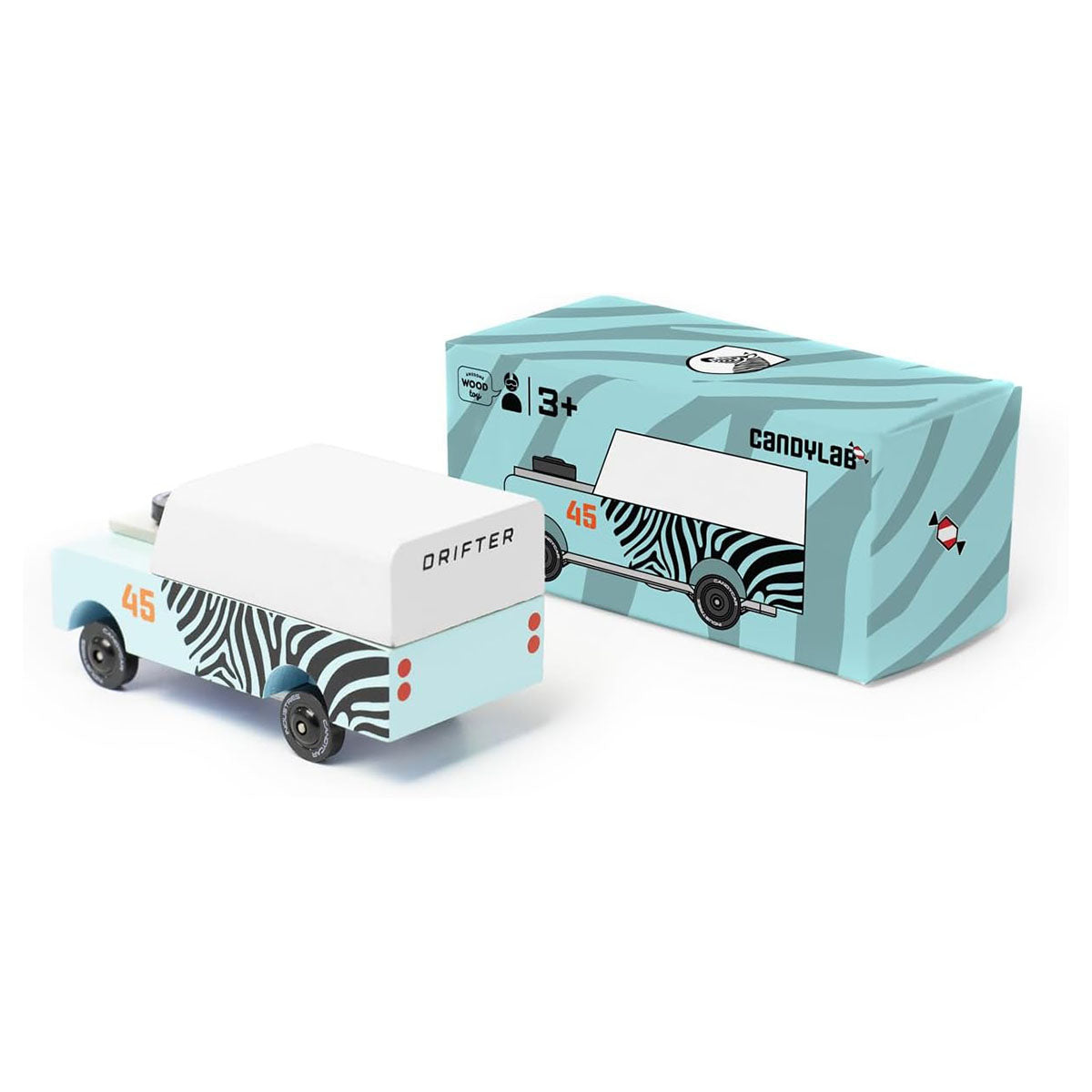 CandyLab Candycar Mini Zebra Drifter Wooden Vehicle — Booghe