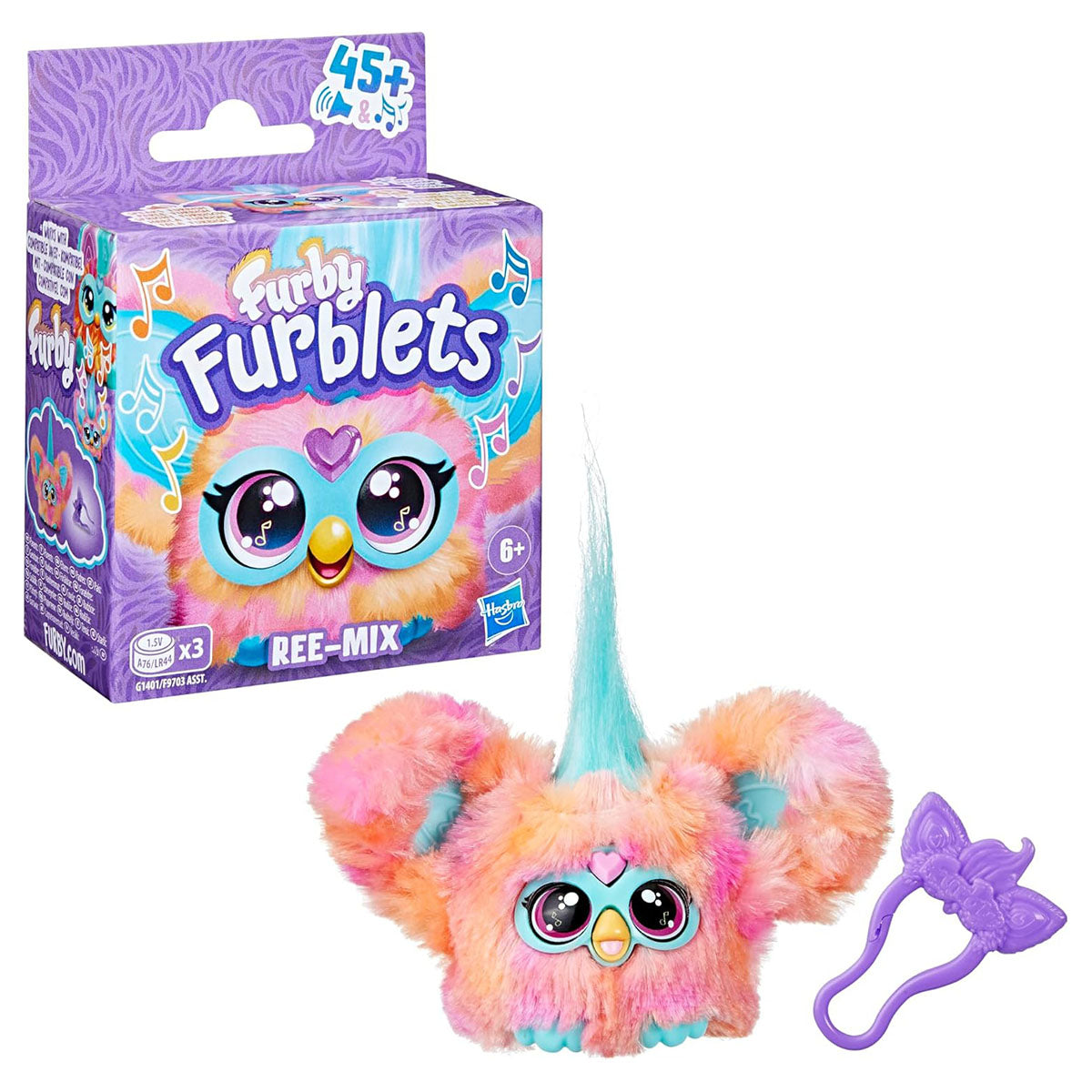 Furby Furblets Ree-Mix Mini Friend, 45+ Sounds & Music, Speaks Only ...