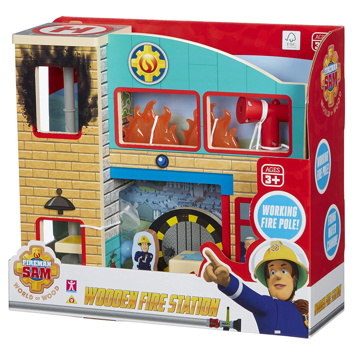 Character Fireman Sam Wooden Fire Station Playset — Booghe