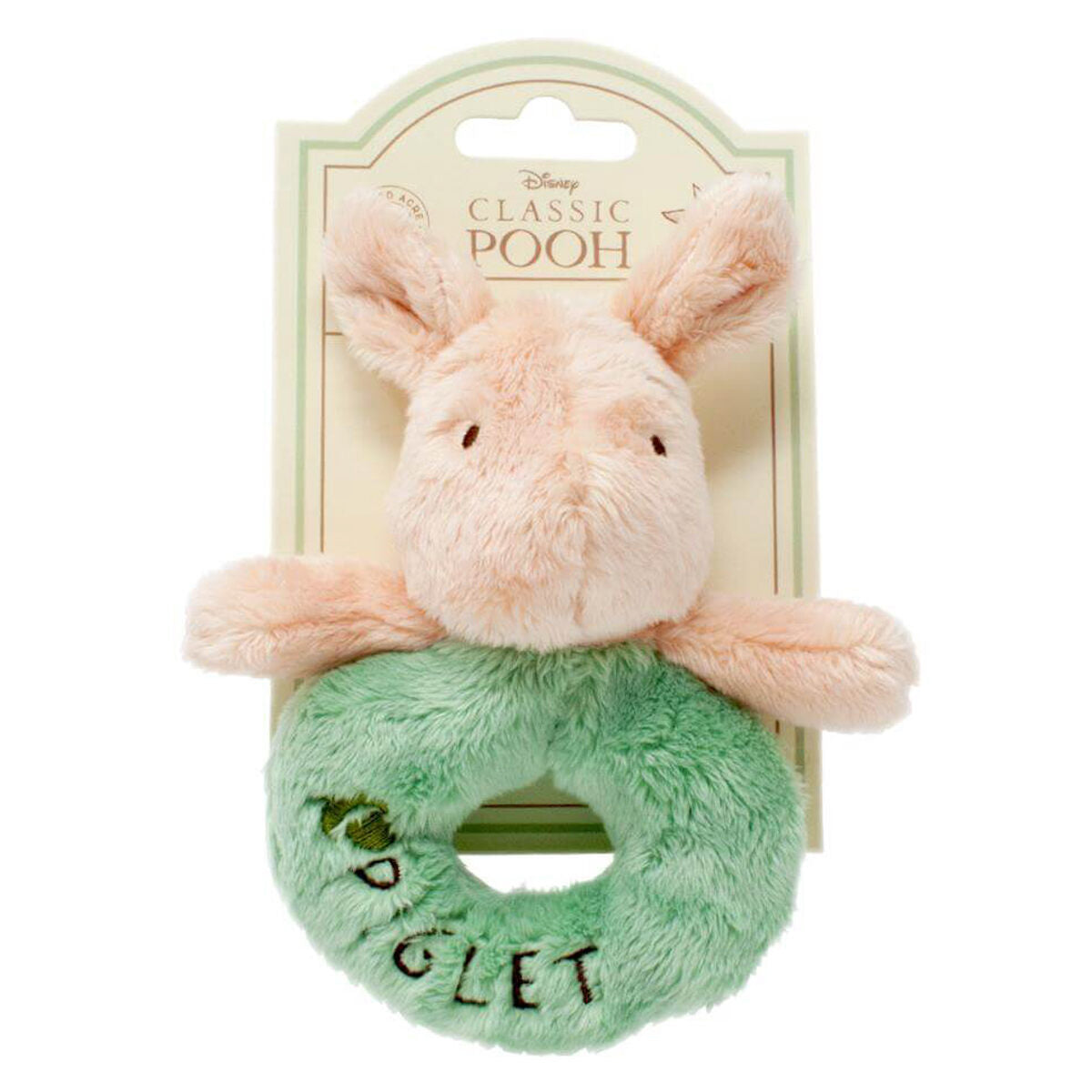 Disney Classic Pooh Hundred Acre Wood Piglet Ring Rattle Soft Toy — Booghe